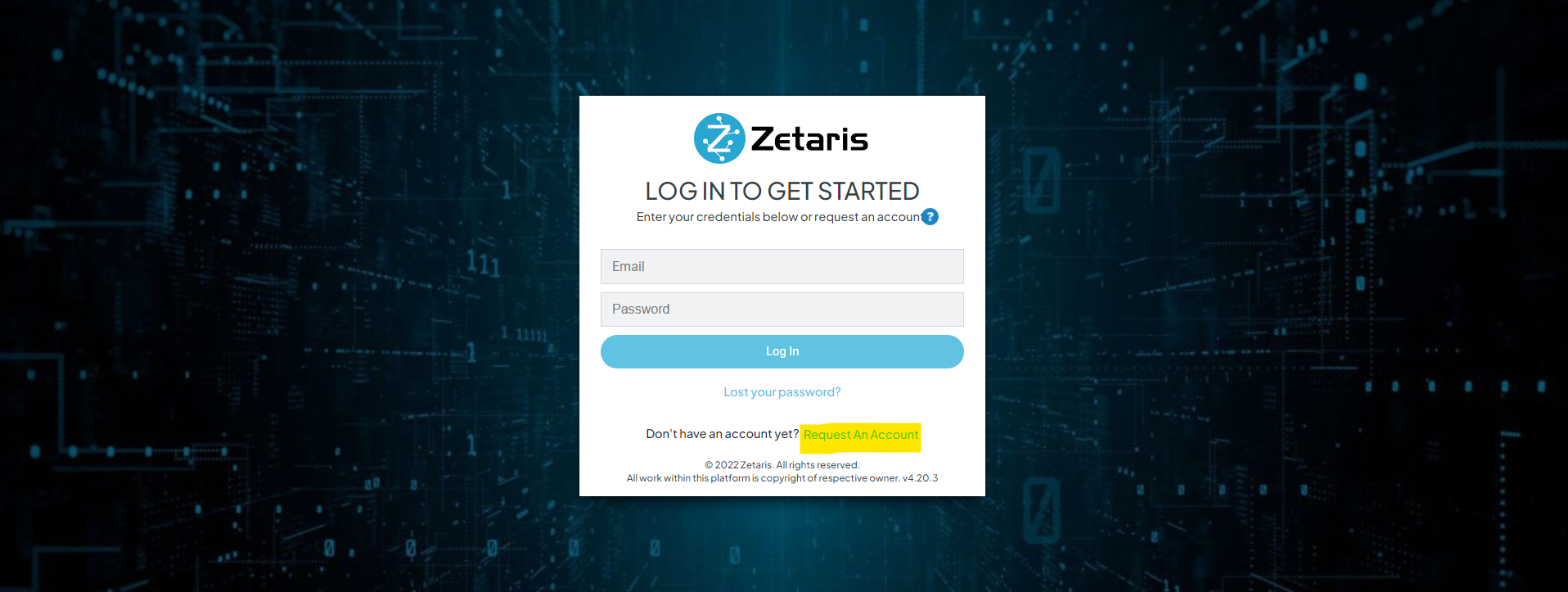 How to get access to the Zetaris Portal?